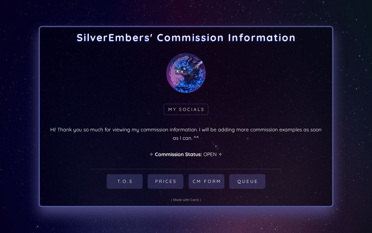 SilverEmbers Commission Info